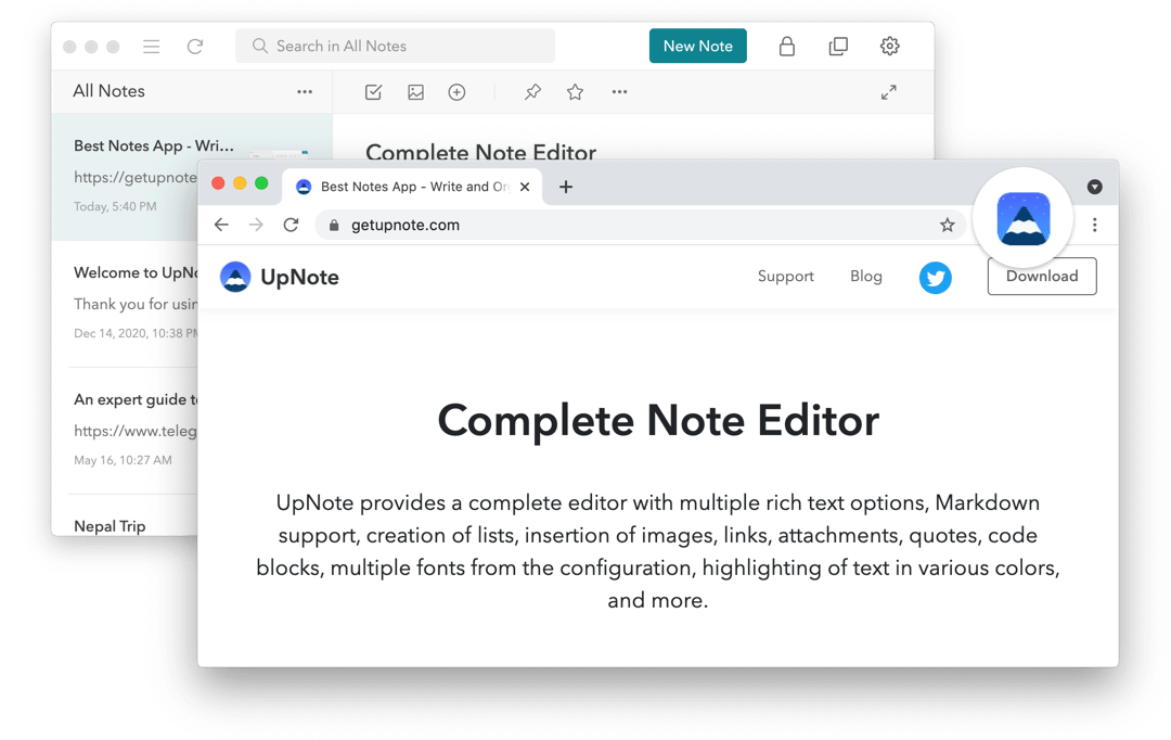 Upnote : 생각을 정리하고 관리하는 다기능 노트