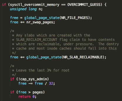 vm.overcommit에 대한 짧은 이야기
