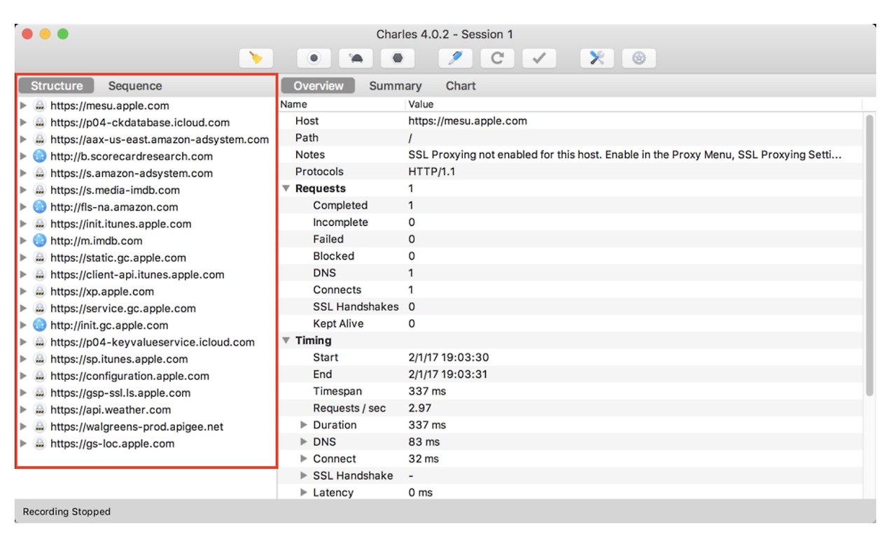 Web debugging tool Charles 사용법