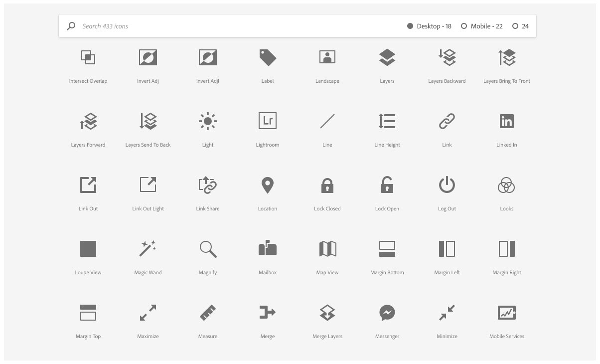 Adobe File type icon system