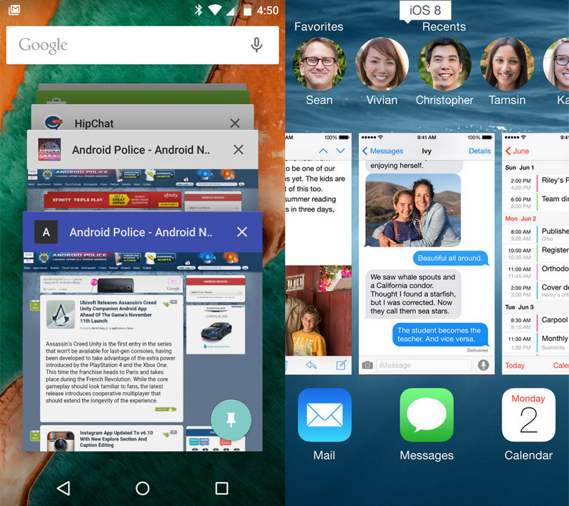 Android 5 Lollipop & ios 8
